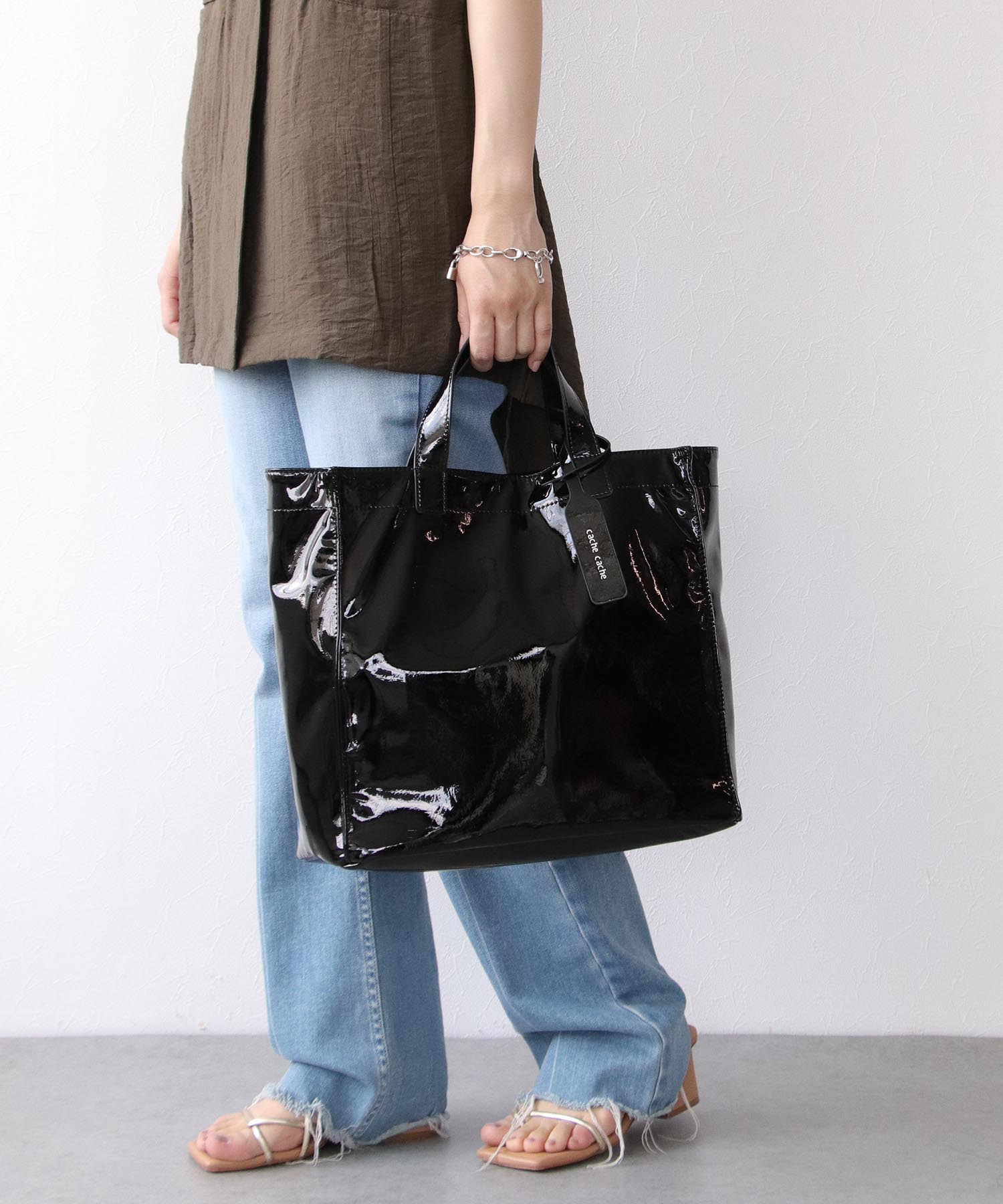 cache cache トートバッグ ソフトエナメル ショッパーバッグ 717-253 - 裁縫材料